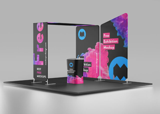 Free Exhibition Stall Mockup PSD - Mockup City