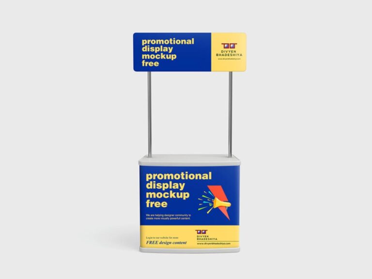 Free Promotional Display Counter Mockup - Mockup City