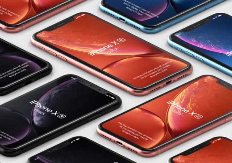 Free Isometric IPhone XR Mockup - Mockup City