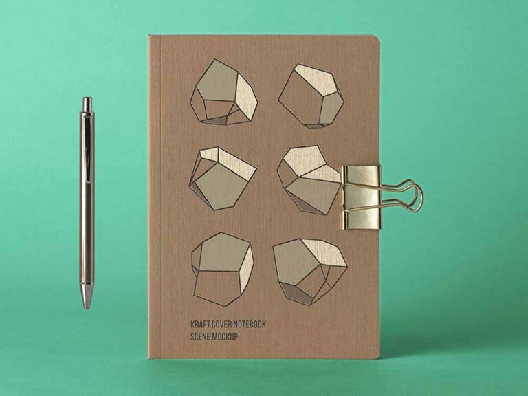 Free Kraft Notebook Cover Mockup - Mockup City