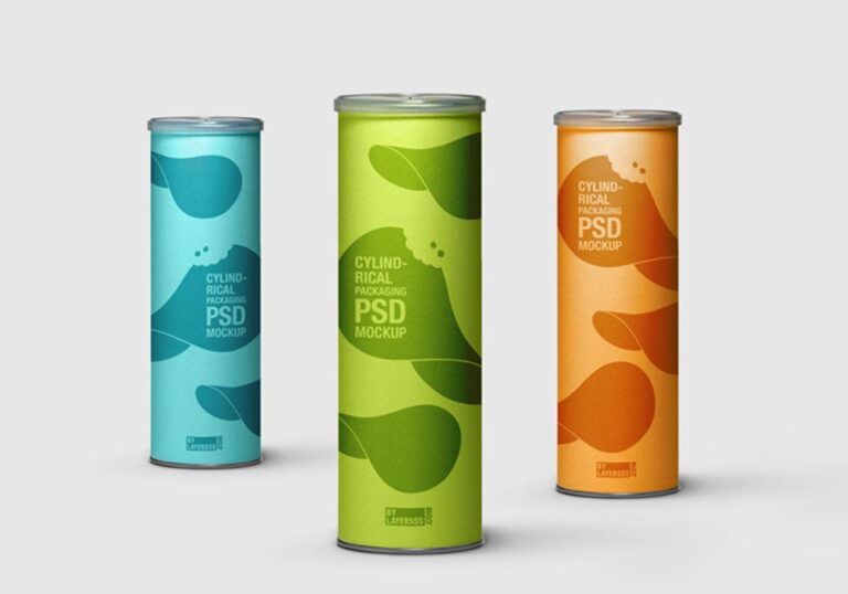 Free Download Cylindrical Can Mockup - Mockup City